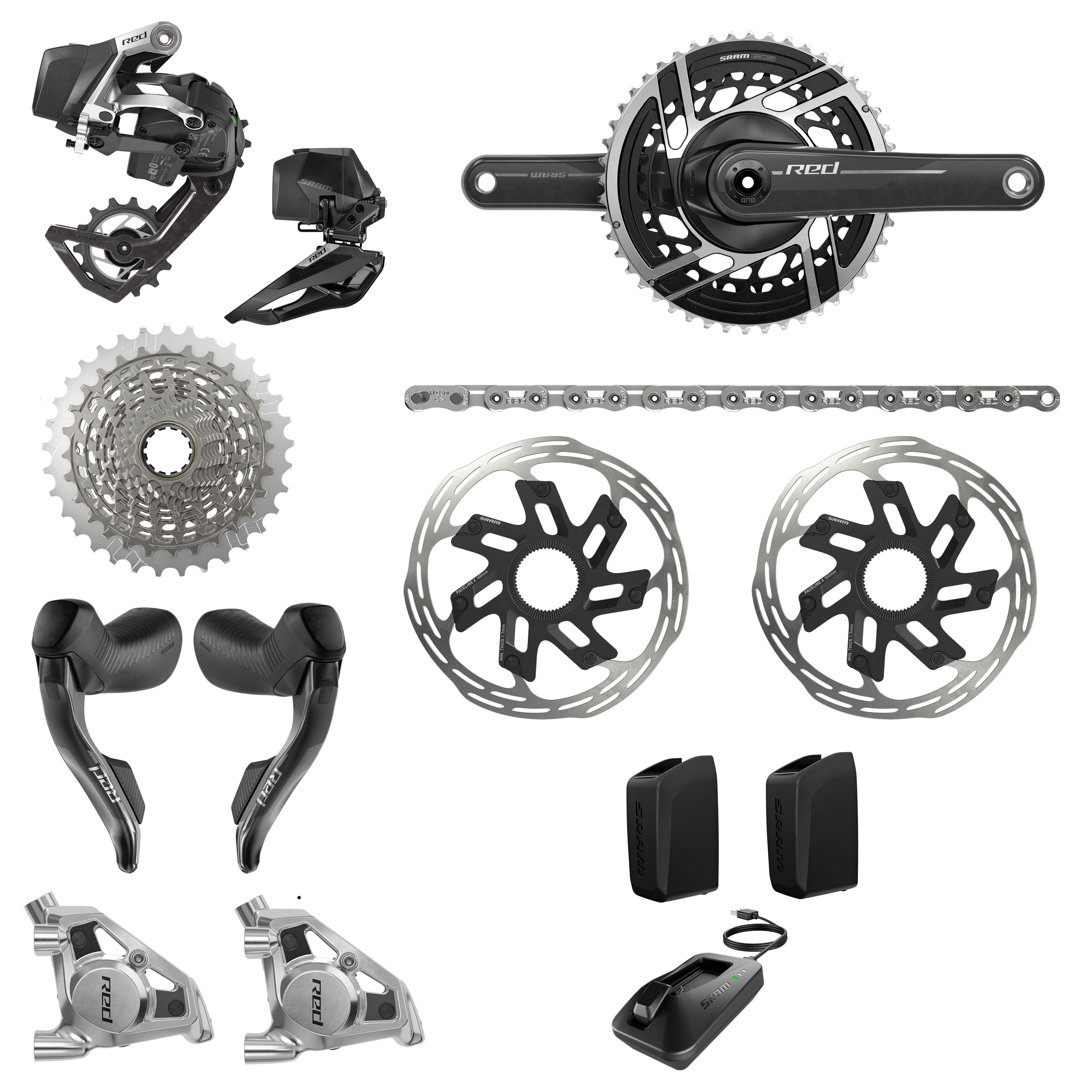 Sram Red Axs E1 2x12S groupset 50-37 crankset 2024 LordGun online bike ...